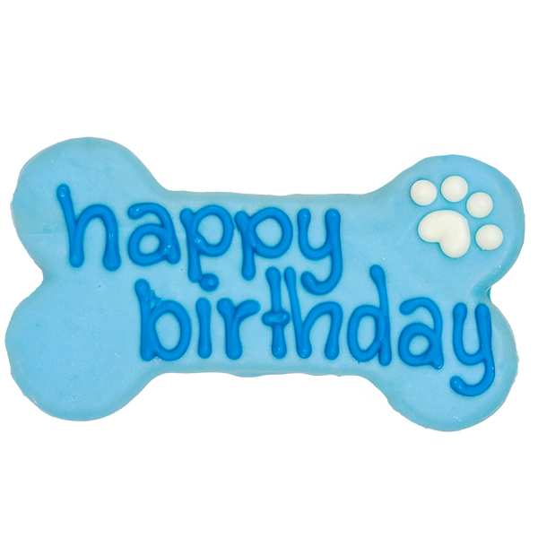 Blue Happy Birthday Bone | Birthday - Bosco and Roxy's Inc.