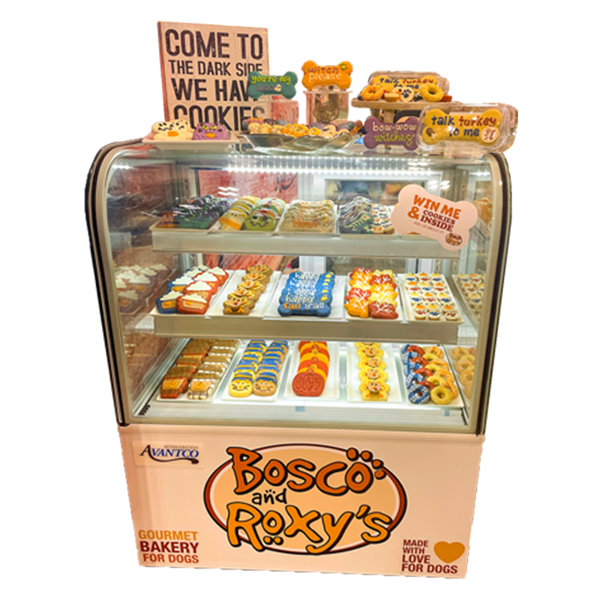 36" Curved Glass White Dry Bakery Display Case - Bosco and Roxy's Inc.
